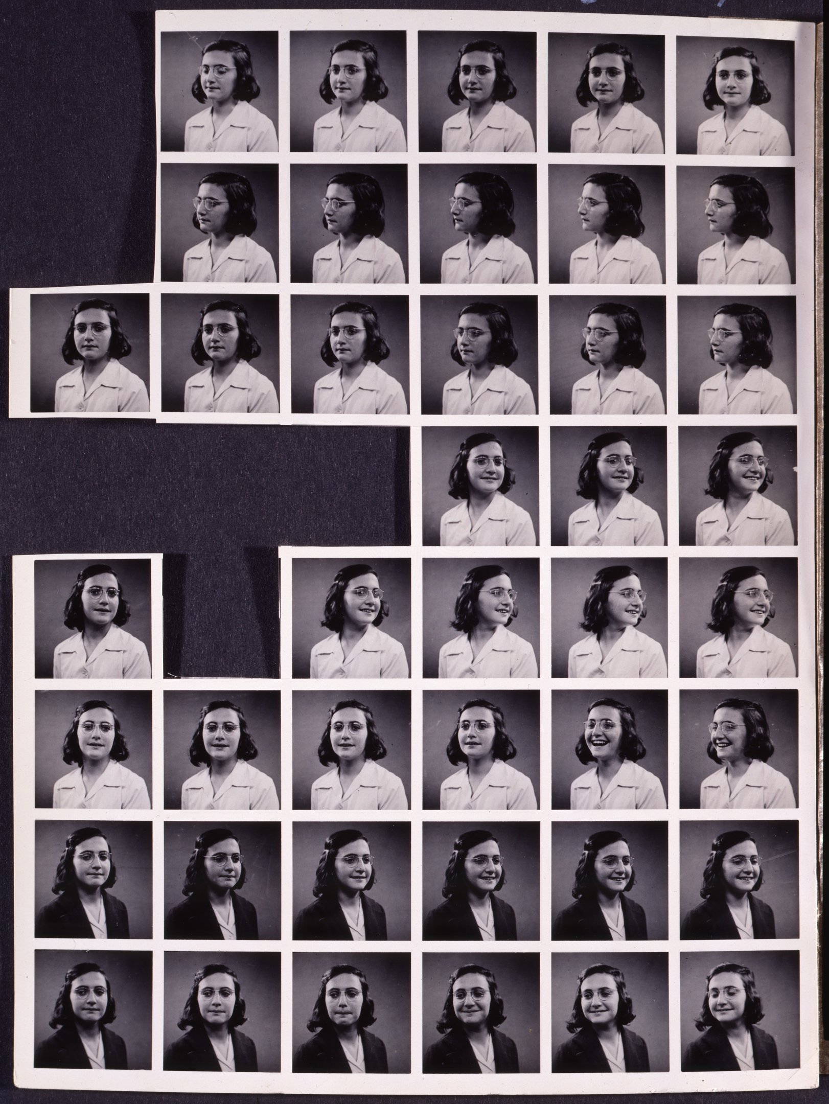 Sheets of portrait photos of the Frank family | Anne Frank House