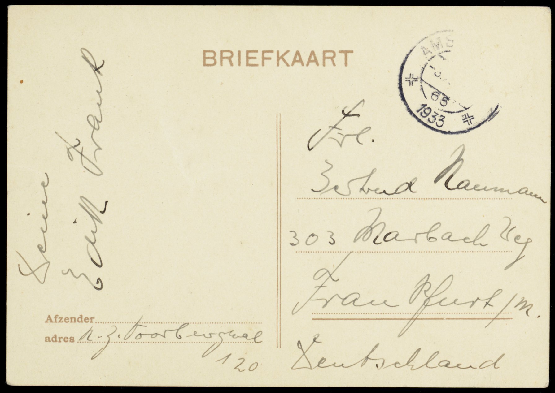 Postcards and letters from Edith | Anne Frank House